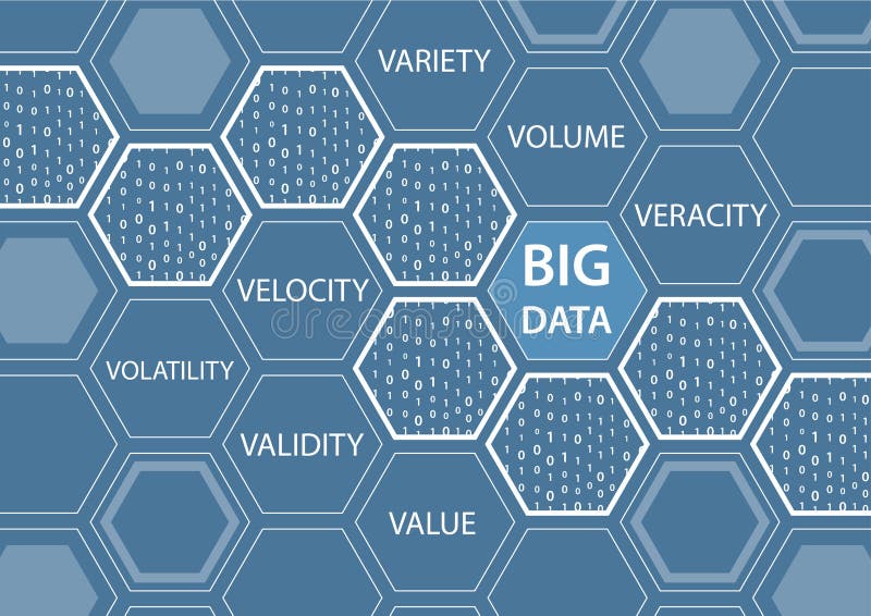 Big Data Volume Concept Illustration. Information Age with Large Data ...
