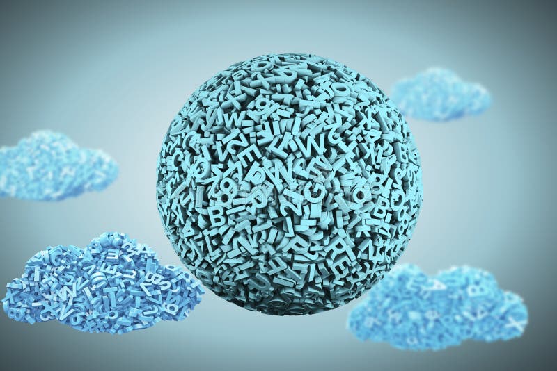 Big Data Ball, Concrete Material Characters, 3D Illustration Stock ...