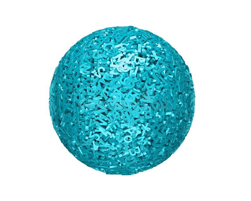 Big Data Ball, Concrete Material Characters, 3D Illustration Stock ...