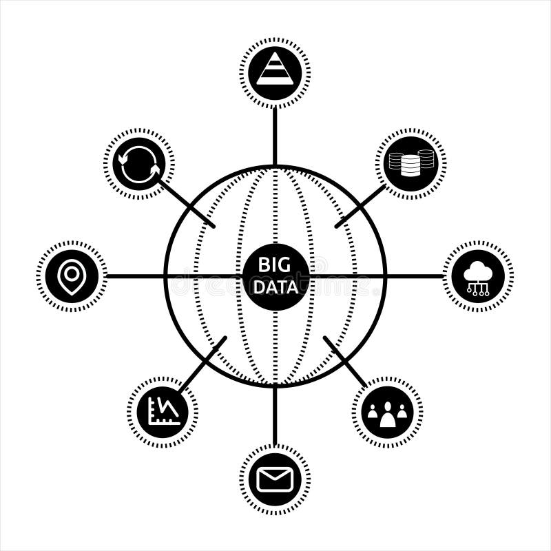 Big Data Black Infographics Stock Vector - Illustration of element ...