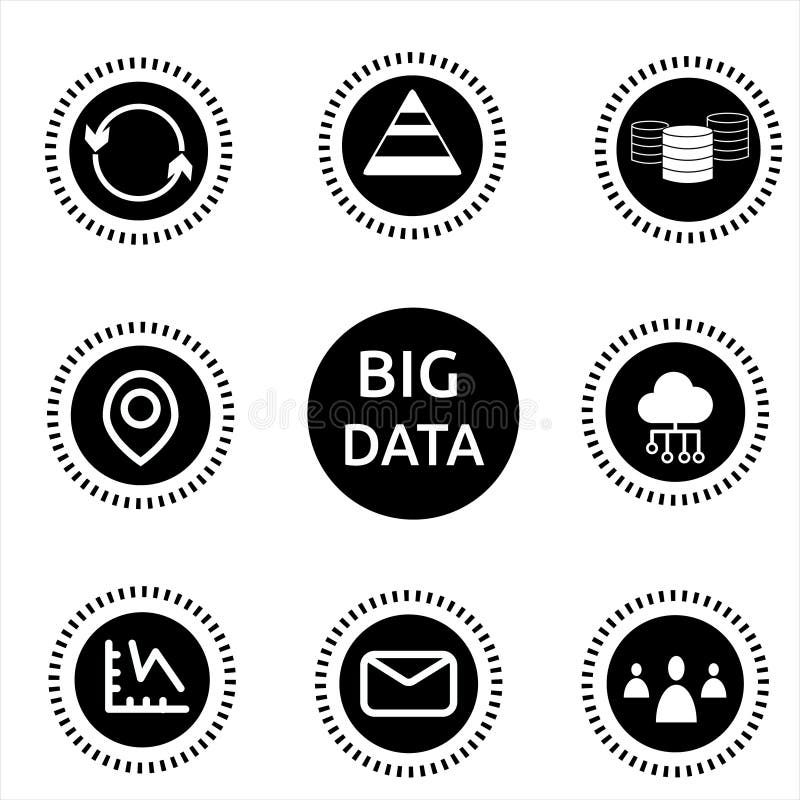 Big Data Black Infographics Stock Vector - Illustration of element ...