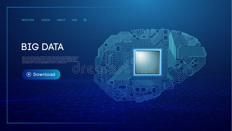 Big Data Brain Circuit Board Stock Vector - Illustration of circuit ...