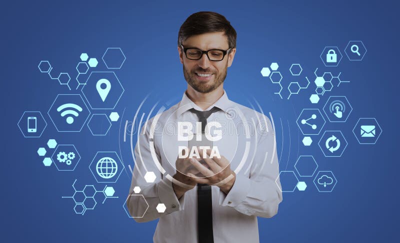 Big Data in Business Technologies Concept with Office Employee Using ... Big Data in Business Technologies Concept with Office Employee Using ...