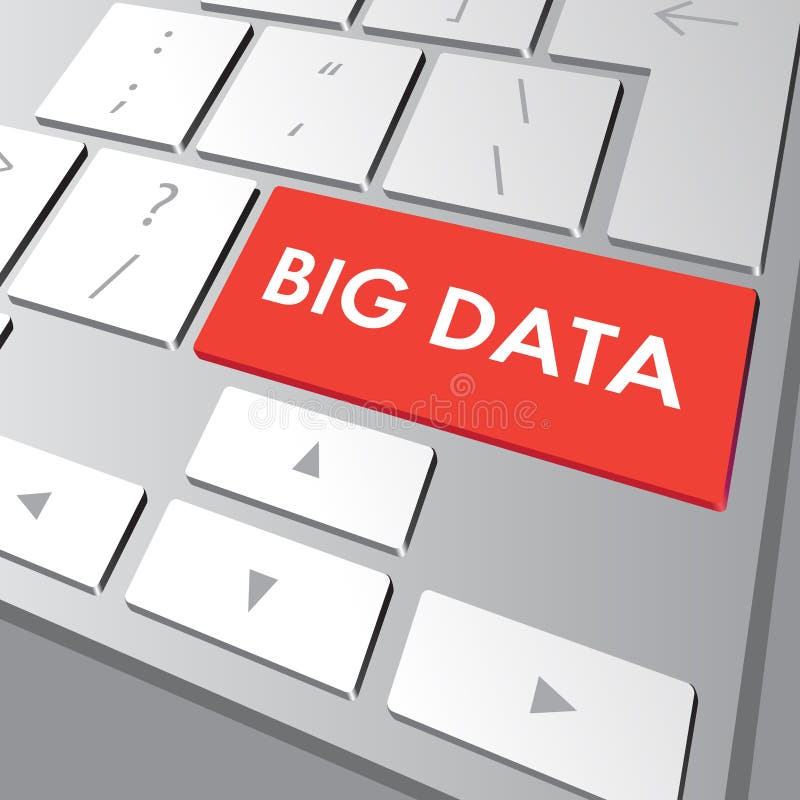 Big Data Button on Computer Keyboard Stock Vector - Illustration of ...