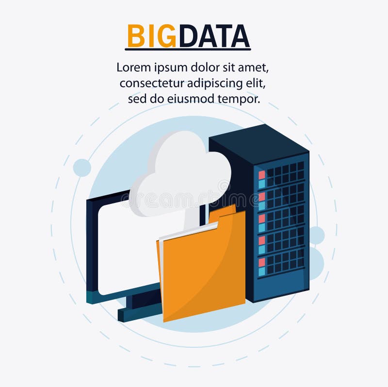 Big Data Center Base and Web Hosting Icon Set Stock Vector ...