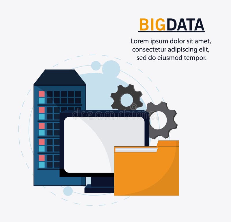 Big Data Center Base and Web Hosting Icon Set Stock Vector ...