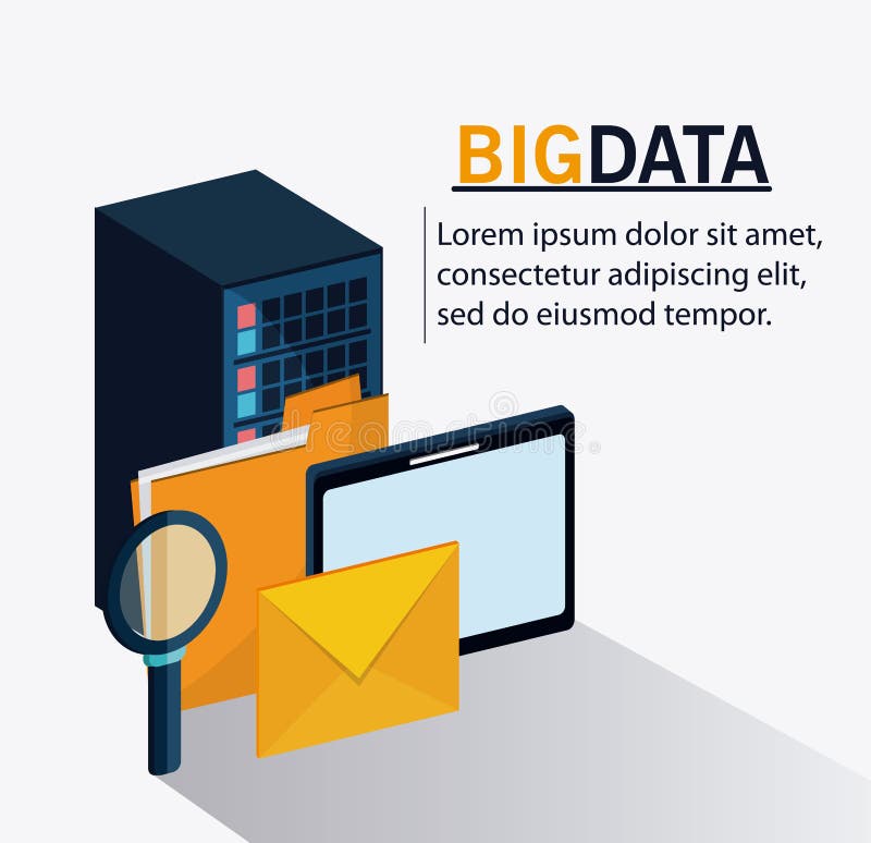 Big Data Center Base and Web Hosting Icon Set Stock Vector ...