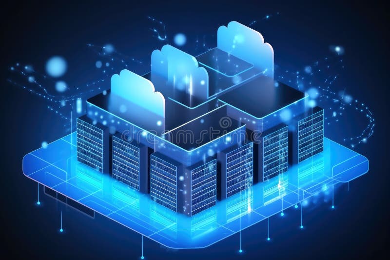 Big Data Center Concept with Cloud in a Network Created with Generative ...