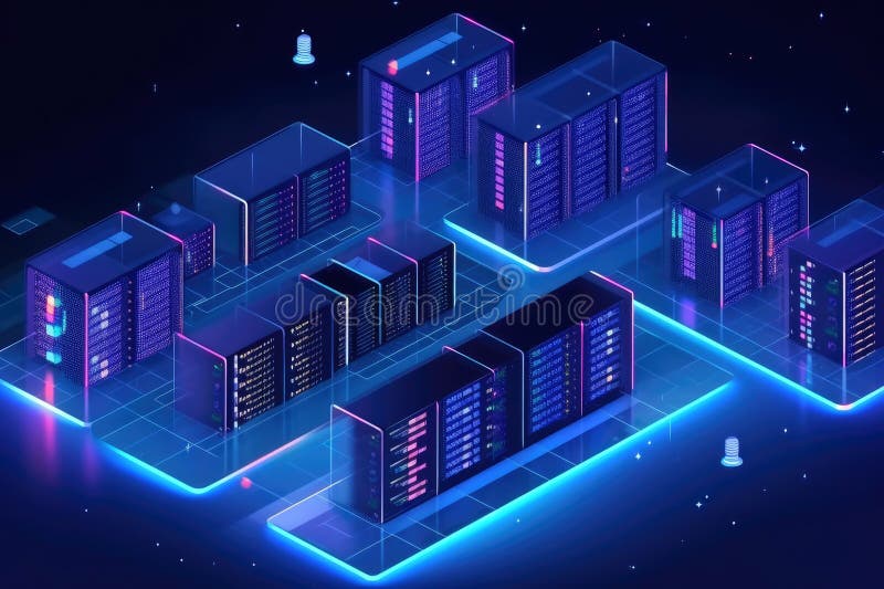 Big Data Center Concept with Cloud in a Network Created with Generative ...