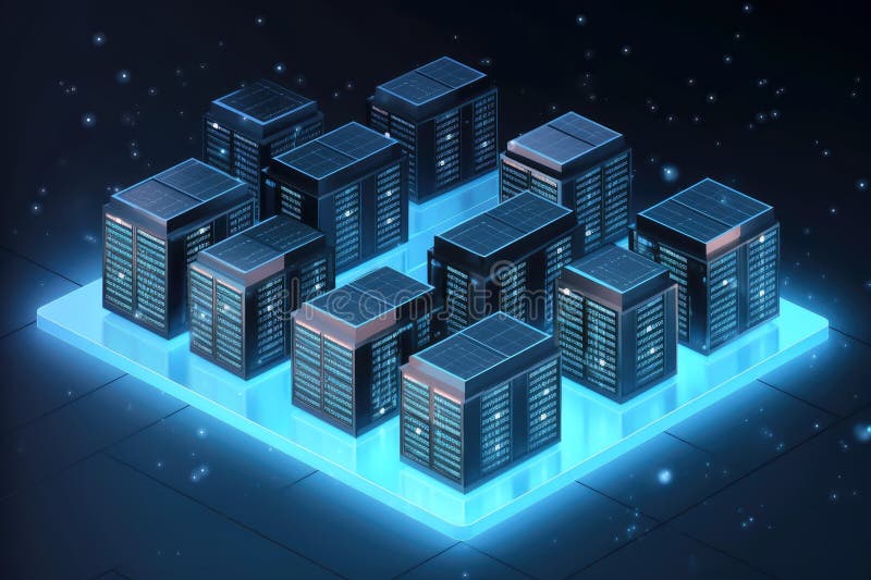 Big Data Center Concept with Cloud in a Network Created with Generative ...