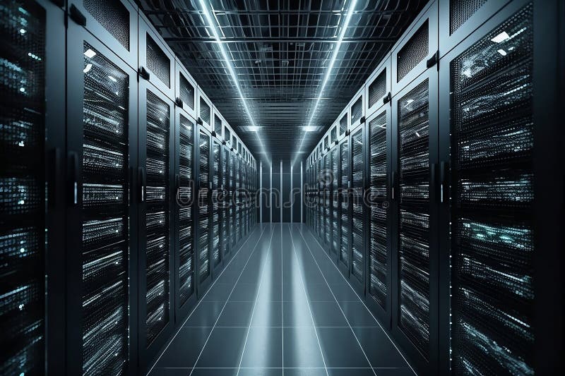 Big Data Center of the Future. Generative AI. Stock Illustration ...