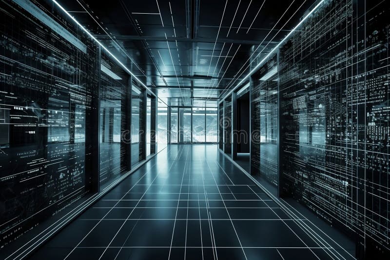 Big Data Center. Generative AI. Stock Illustration - Illustration of ...