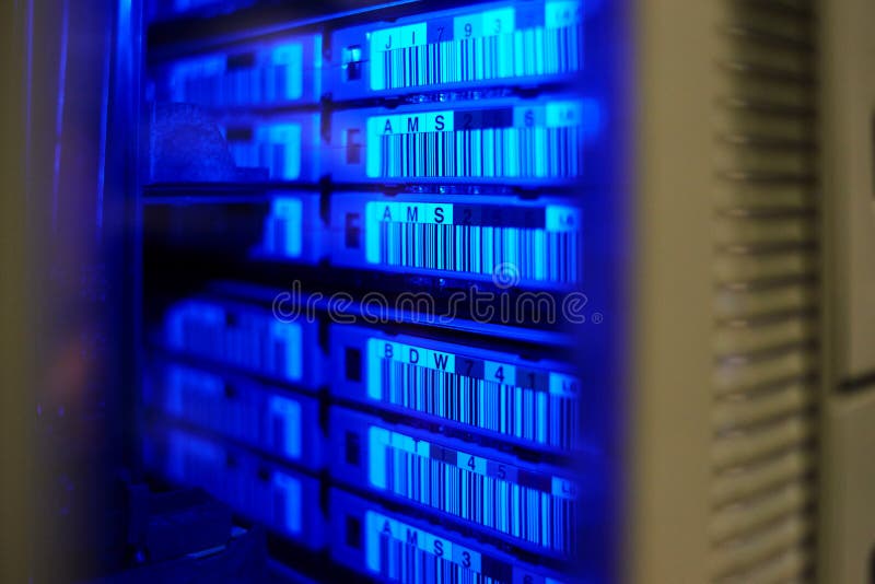 Big Data Center Server Storage Tape Library Stock Image - Image of ...