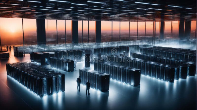 Big Data Center Server Room. Extremely Detailed and Realistic High ...