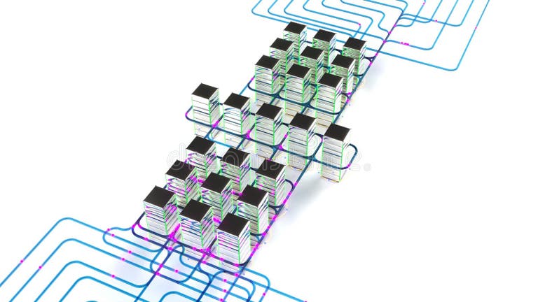 Big Data Center Servers Rack AI Learning Education 3d Stock ...