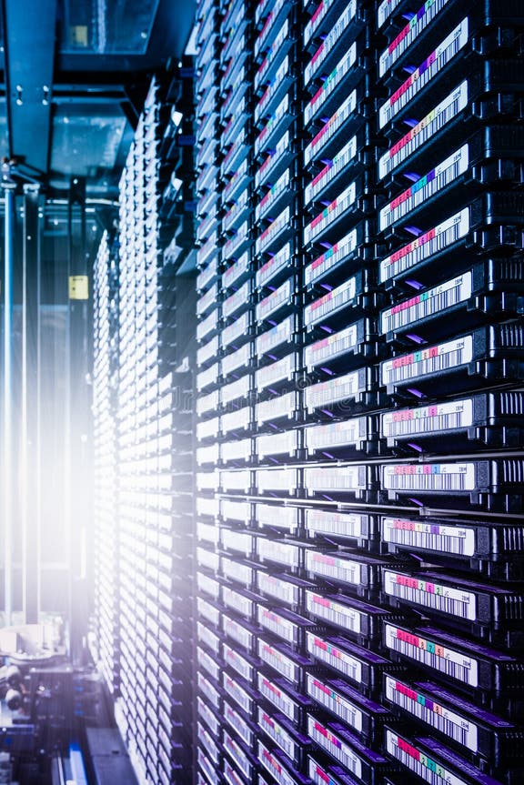 Big Data Center Storage with Full of Rack Servers Stock Image - Image ...