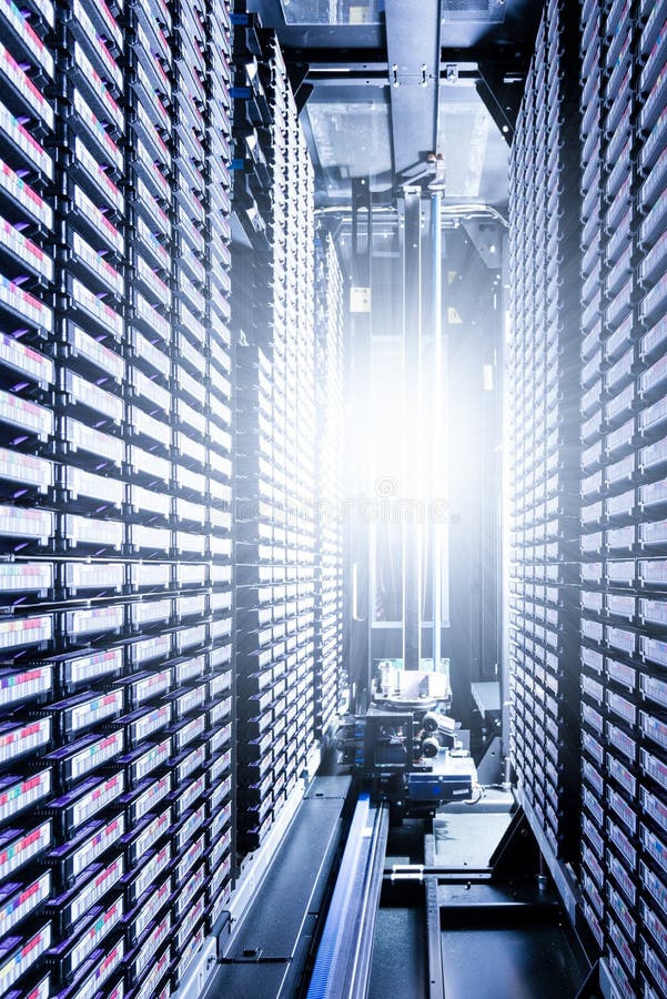 Big Data Center Storage with Full of Rack Servers Stock Image - Image ...