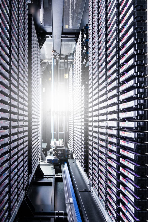 Big Data Center Storage with Full of Rack Servers Stock Image - Image ...