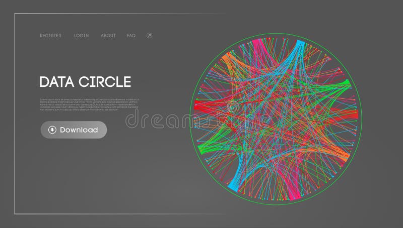 Big Data Circle Blockchain Technology Background. Neural Network ...