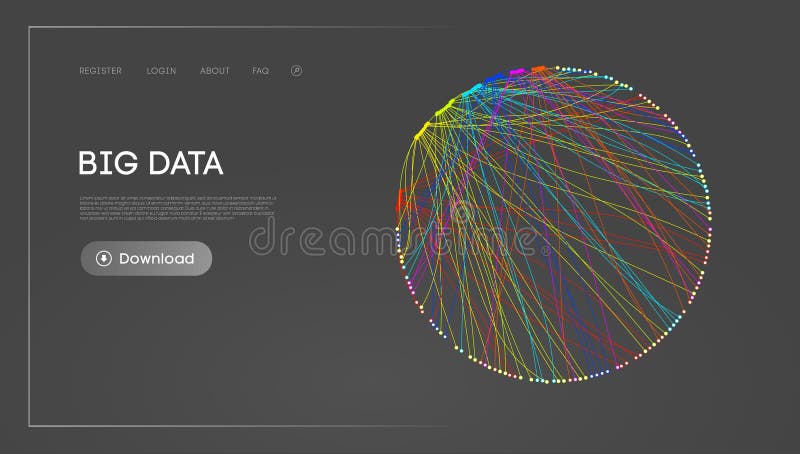 Big Data Circle Blockchain Technology Background. Neural Network ...