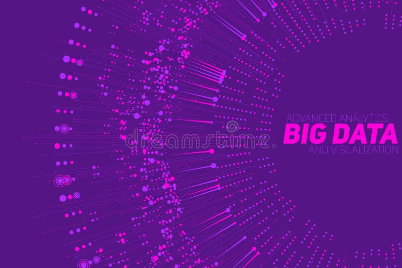 Big Data Violet Wave Visualization. Futuristic Infographic. Information ...