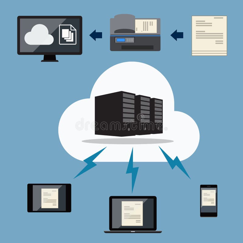 Cloud Document Download Upload Logo Stock Vector - Illustration of ...
