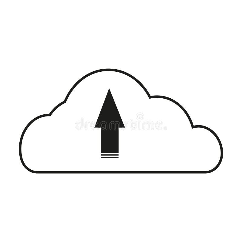 Big Data Cloud Download Vector Black Icon on White Background. Stock ...