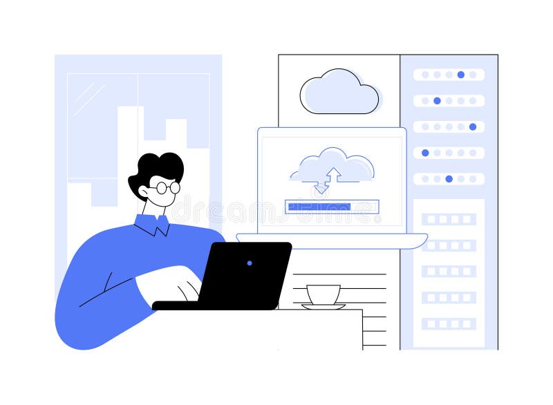 Big Data Cloud Storage Isolated Cartoon Vector Illustrations. Stock ...