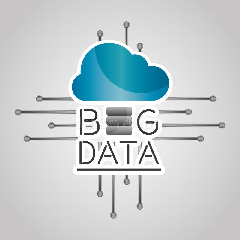 Big Data Cloud Technology Storage Info Stock Vector - Illustration of ...