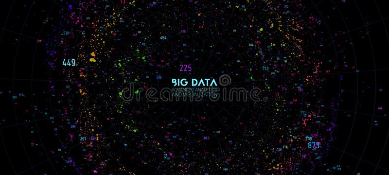Big Data Cloud Visualization. Futuristic Infographic. Information Cloud ...