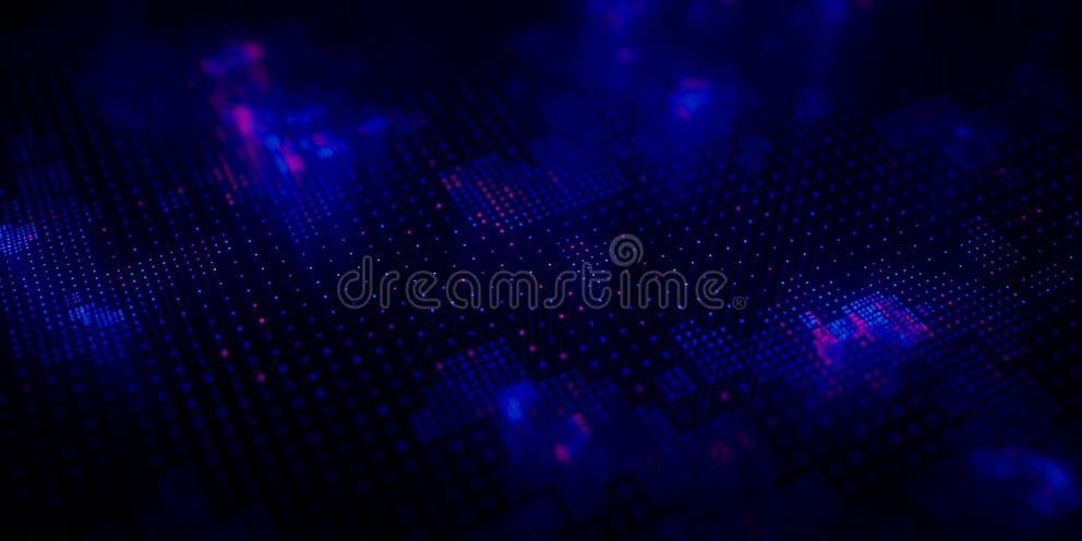 Big Data Clusters Complex Graph. Quantum Computing Patterns. Cyber Space of AI Technology Neural ...