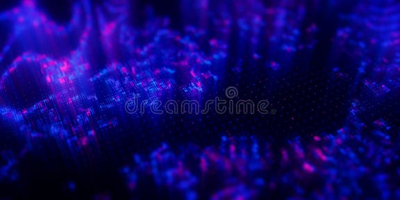 Big Data Clusters Complex Graph. Quantum Computing Patterns. Cyber Space of AI Technology Neural ...