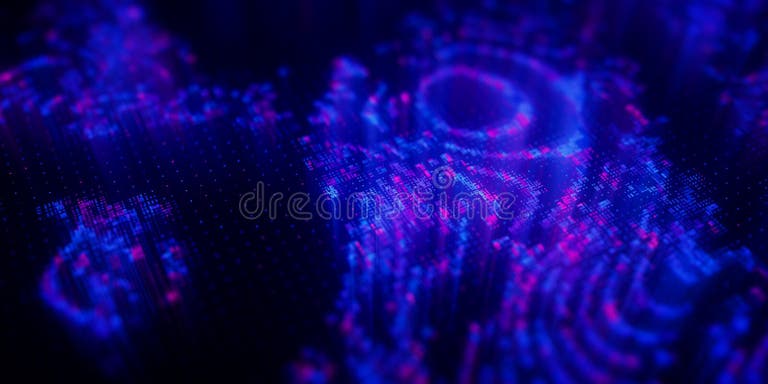 Big Data Clusters Complex Graph. Quantum Computing Patterns. Cyber Space of AI Technology Neural ...