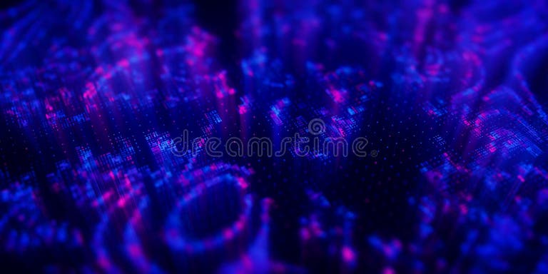 Big Data Clusters Complex Graph. Quantum Computing Patterns. Cyber Space of AI Technology Neural ...