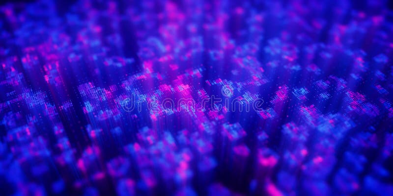 Big Data Clusters Complex Graph. Quantum Computing Patterns. Cyber Space of AI Technology Neural ...