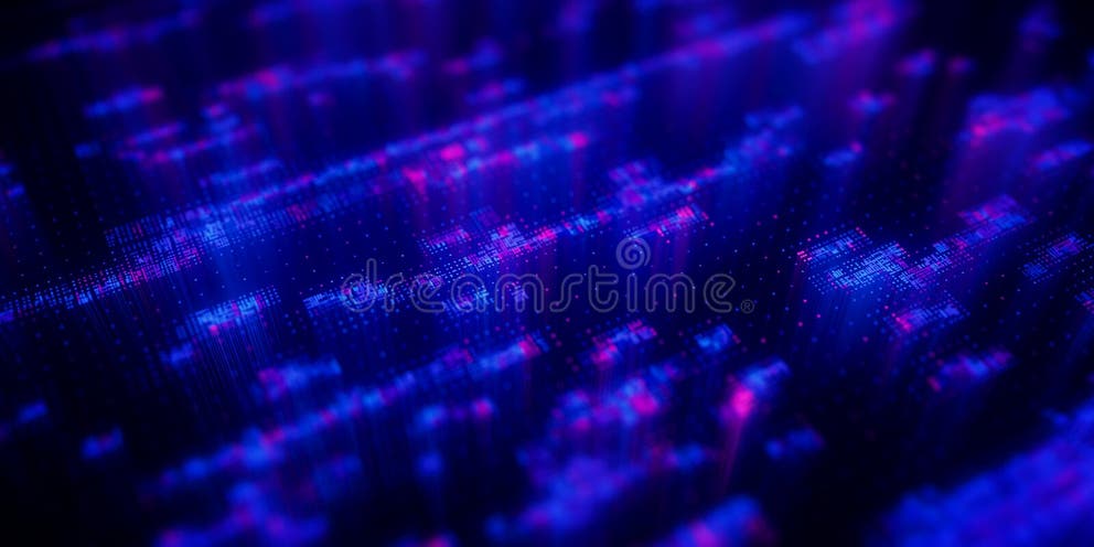 Big Data Clusters Complex Graph. Quantum Computing Patterns. Cyber Space of AI Technology Neural ...