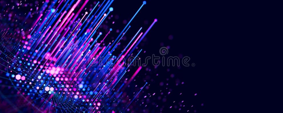 Big Data Complex Graph. Quantum Computing Universe. Cyber Space of AI ...