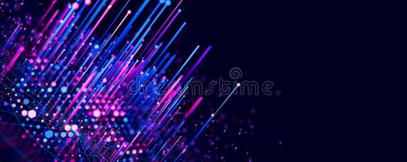 Big Data Complex Graph. Quantum Computing Universe. Cyber Space of AI ...