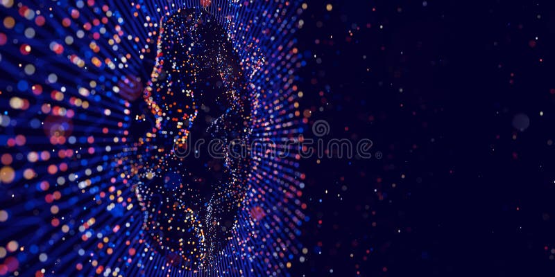 Big Data Complex Round Graph. Quantum Computing Universe. Cyber Space of AI Technology ...