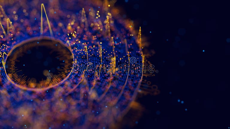 Big Data Complex Round Graph. Quantum Computing Universe. Cyber Space of AI Technology ...