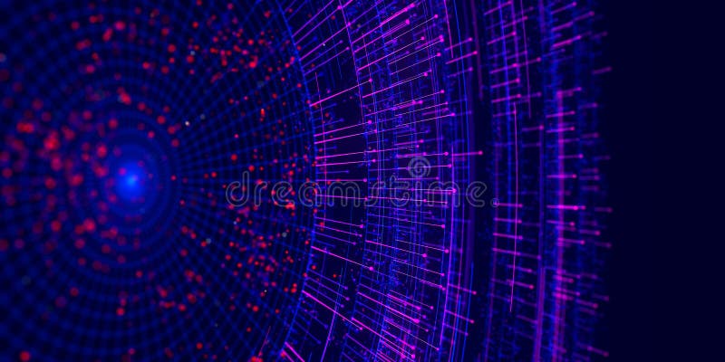 Big Data Complex Round Graph. Quantum Computing Universe. Cyber Space ...