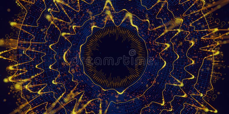 Big Data Complex Round Graph. Quantum Computing Universe. Cyber Space of AI Technology ...