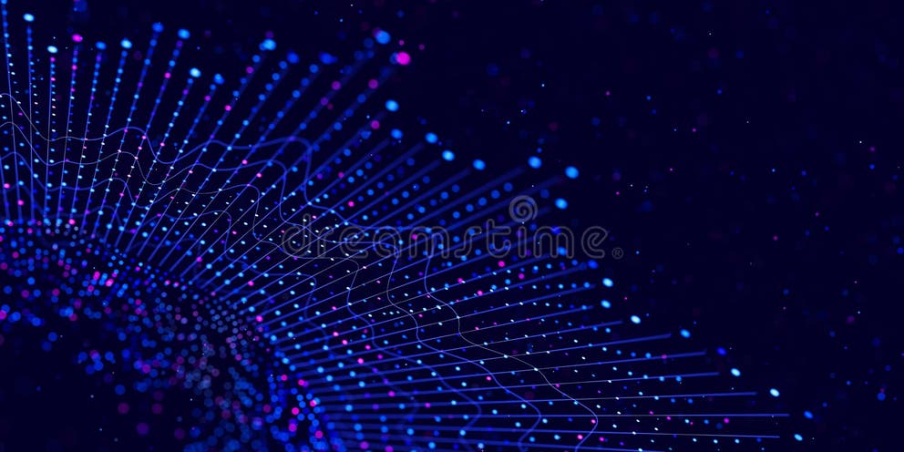 Big Data Complex Round Graph. Quantum Computing Universe. Cyber Space of AI Technology ...