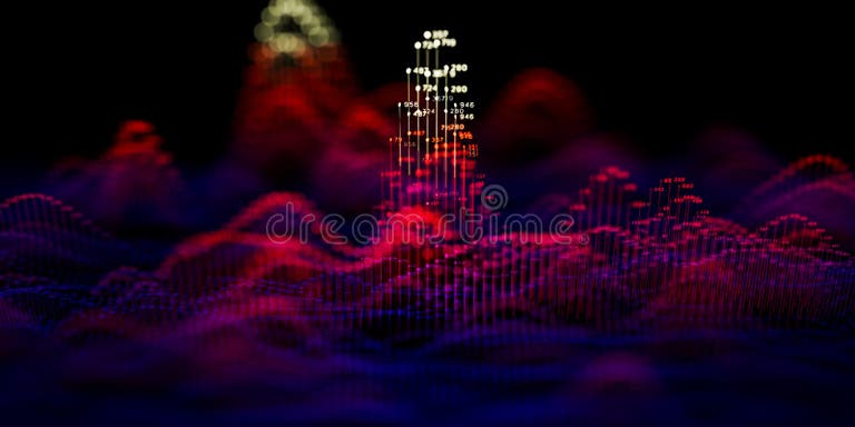 Big Data Complex Wave Graph. Quantum Computing Universe. Cyber Space of ...