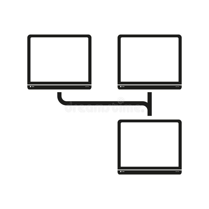 Big Data Computer Communication with Others Vector Black Icon on White ...