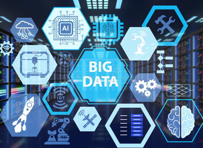 Big Data Computing Concept of Modern it Technology Stock Illustration ...