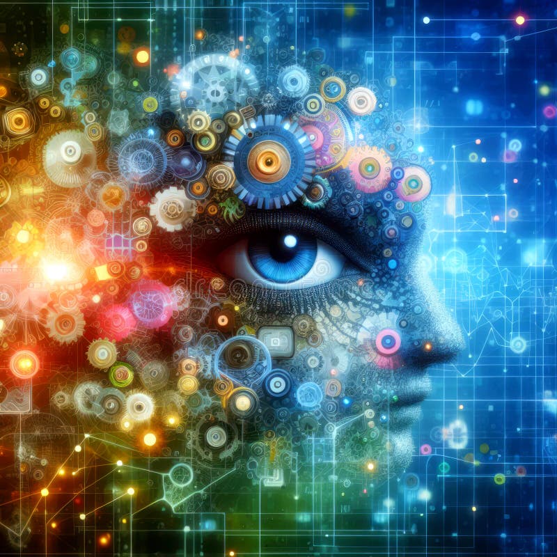 Data and Machine Learning Abstract Concept Stock Illustration ...