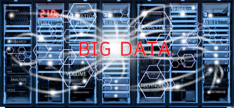 Big Data Concept on Blurred Data Center Room Stock Image - Image of ...