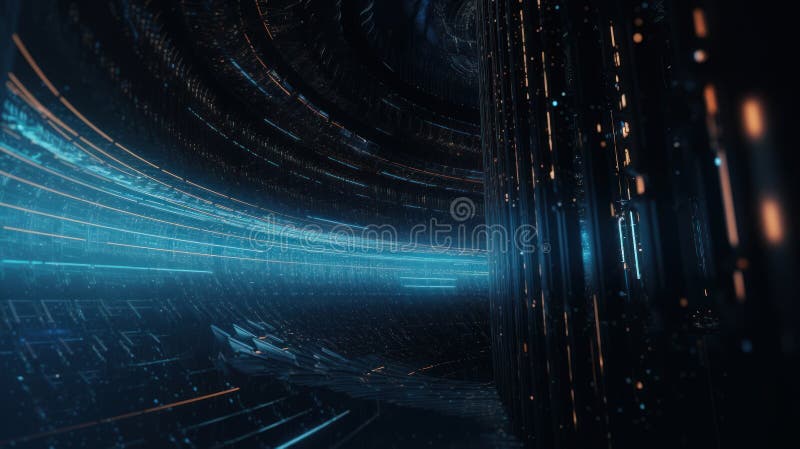 Big Data Concept Digital Data Flow Fast Transferring Generative AI ...