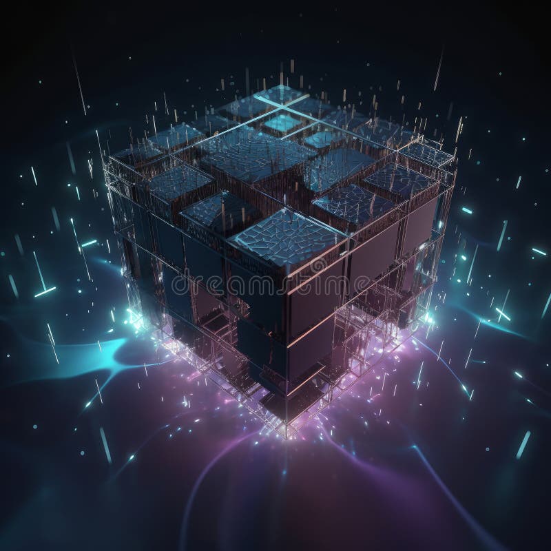 Big Data Concept Digital Data Flow Transferring Close Up Generative AI Stock Illustration ...